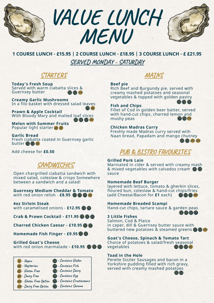 MENUS - THE DRIFTWOOD INN